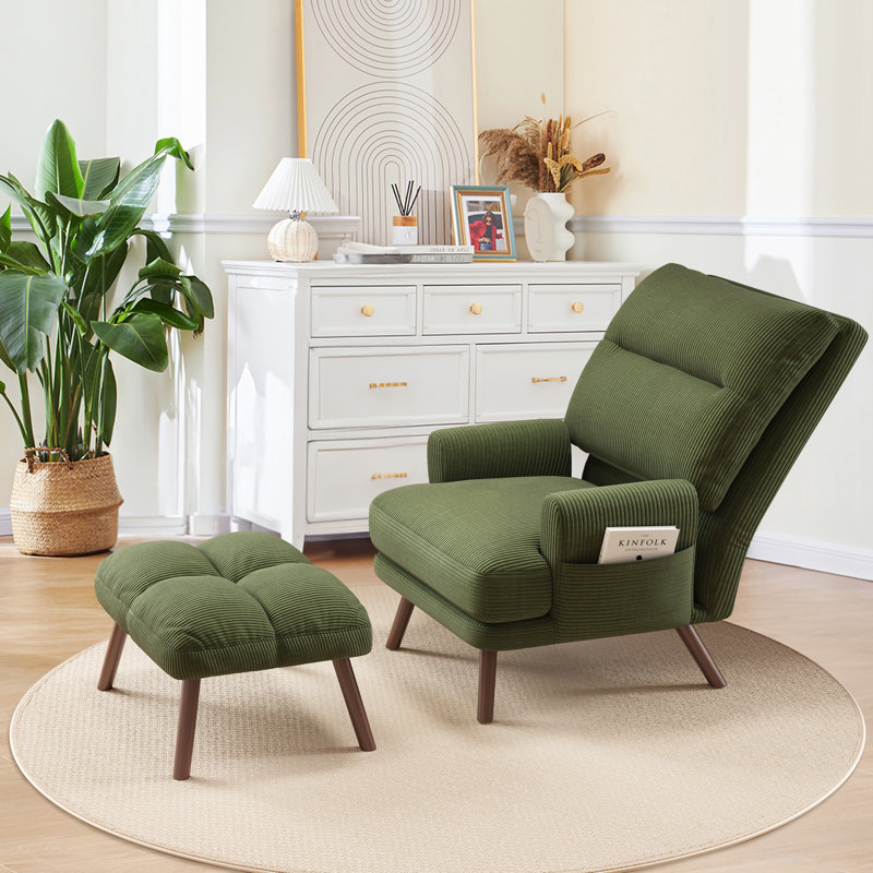 Wrought Studio Hogle Upholstered Accent Chair And Ottoman Wayfair